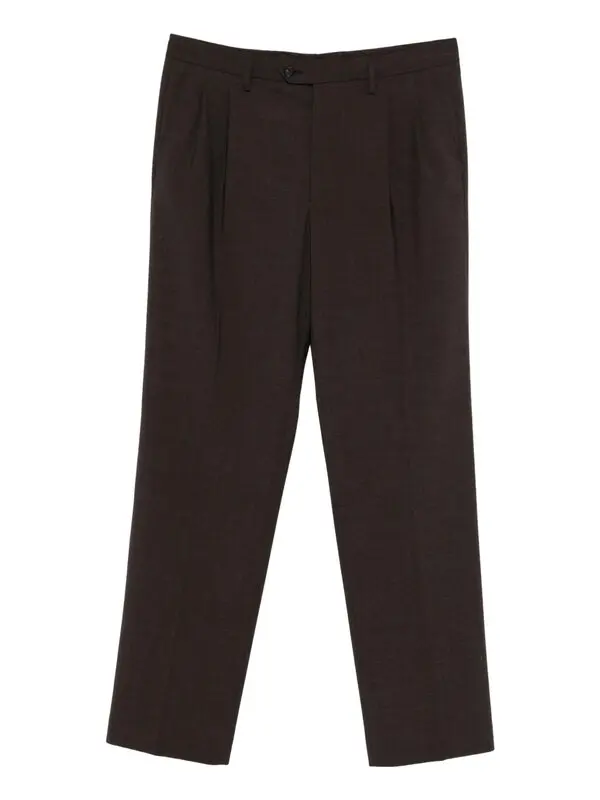 MAISON MARGIELA Pleated Wide-leg Trousers - Dark Brown