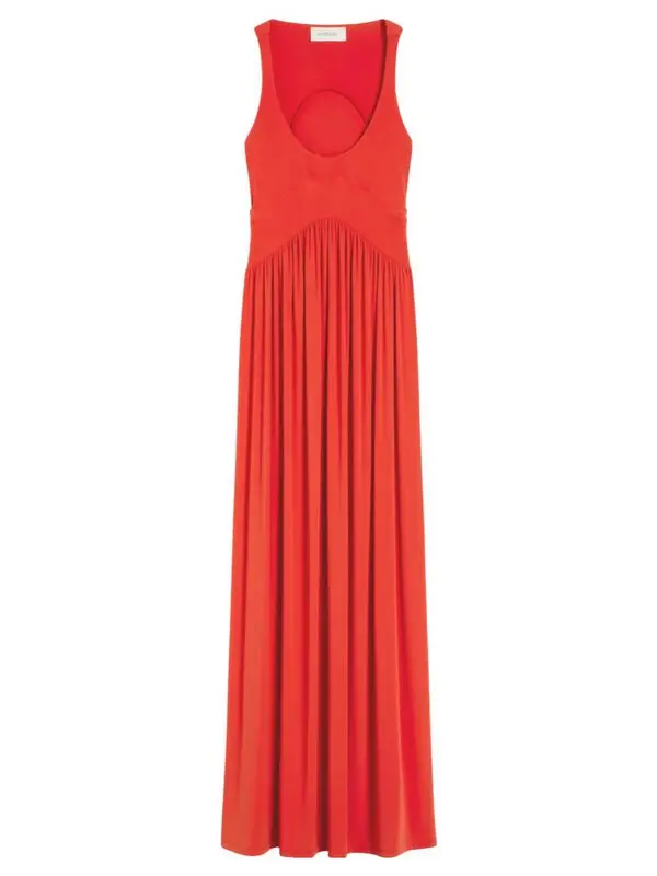 Sportmax Scoop Neck Maxi Dress - Coral