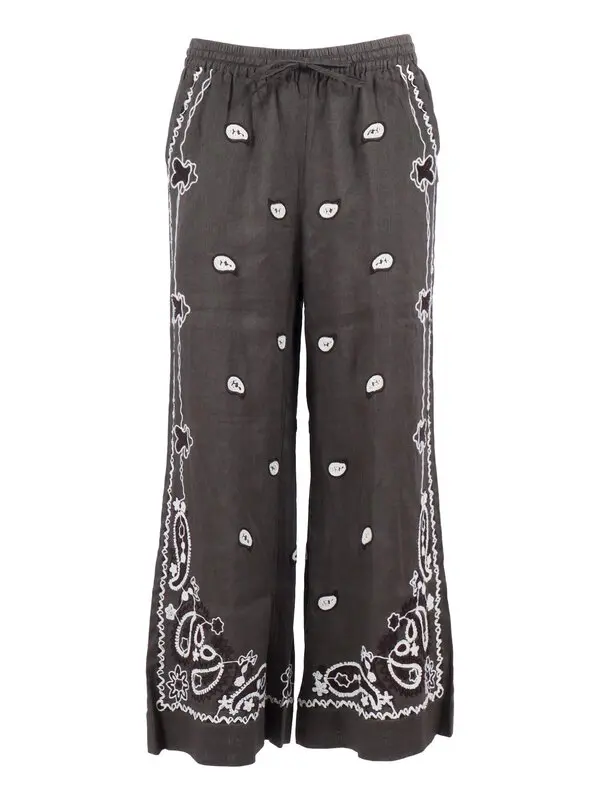 P.a.r.o.s.h Bandana Printed Drawstring Pants - Black
