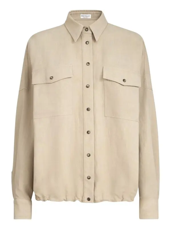 Brunello Cucinelli Fluid Twill Shirt - Beige