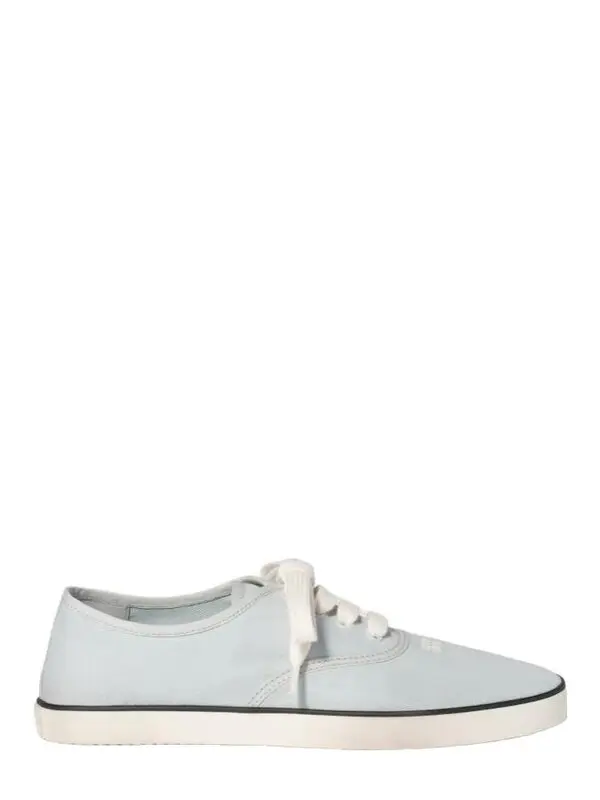 Miu Miu Round Toe Lace-up Low-top Distressed Sneakers - Powder Blue