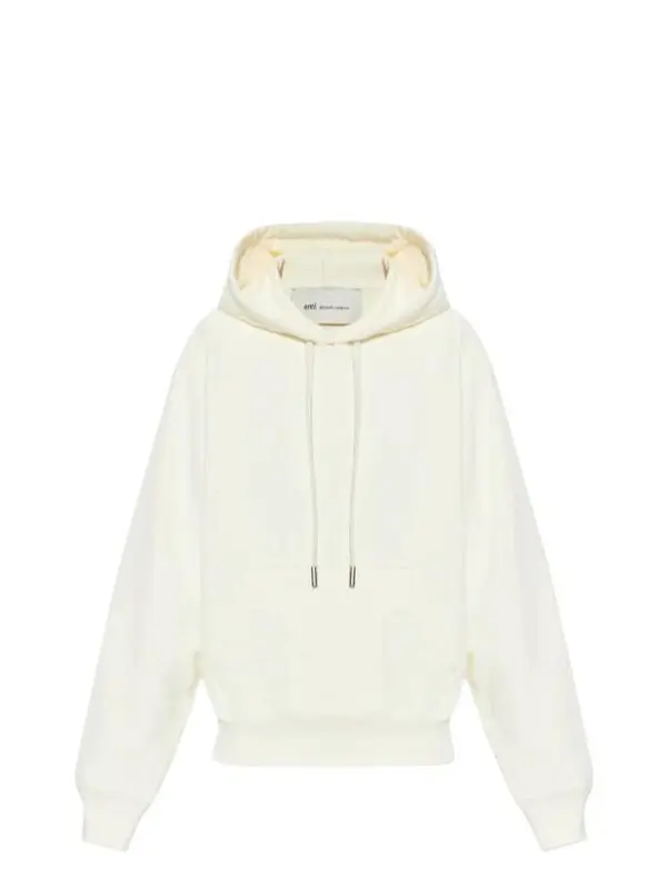 Ami Drawstring Hooded Sweatshirt - White
