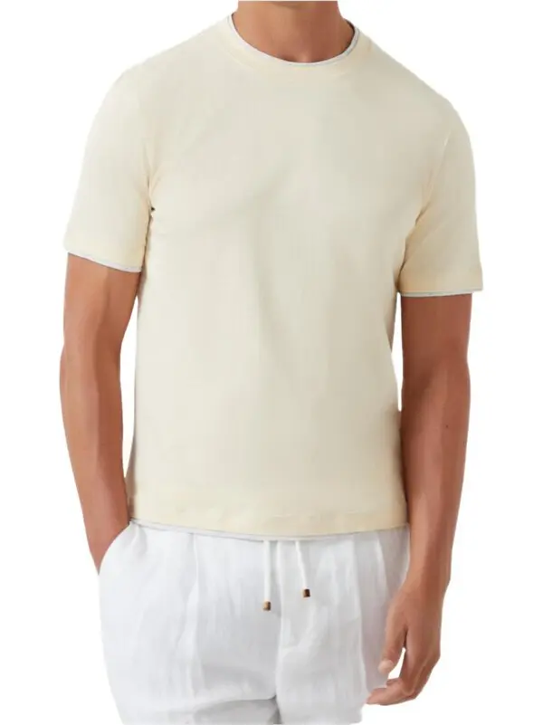 Brunello Cucinelli Layered-detail T-shirt - Ginger