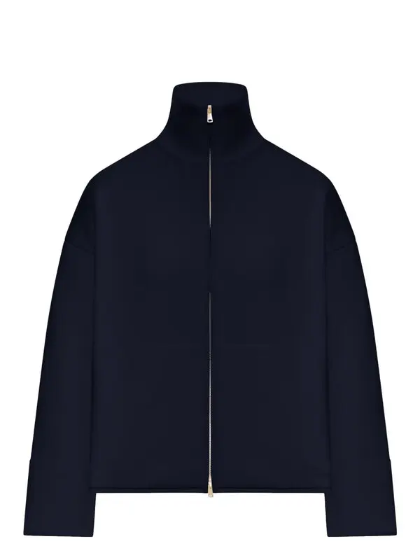 Max Mara High Neck Zip-up Cardigan - Black
