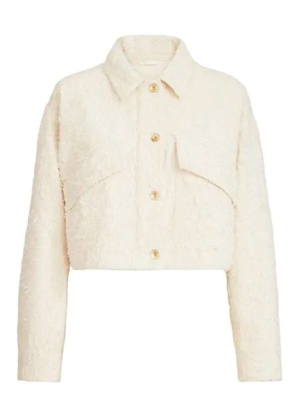 Brunello Cucinelli Fuzzy Dyed Denim Shirt Jacket - Light-colored