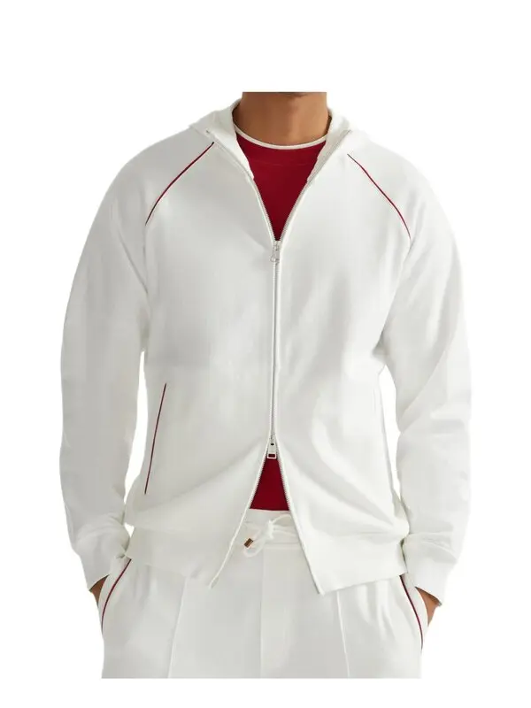Brunello Cucinelli Zip-up Hoodie With Raglan Sleeves - Off-white