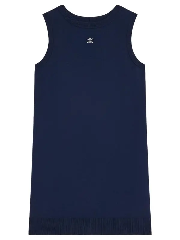 Celine Mini Dress In Fine Wool - Deep Blue