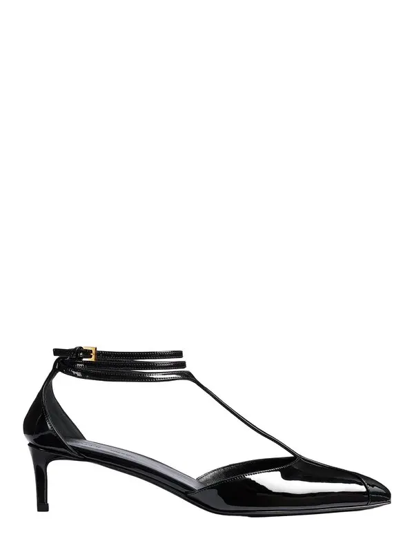 Khaite Mia Glossed Calfskin Pointed Toe Pumps - Black