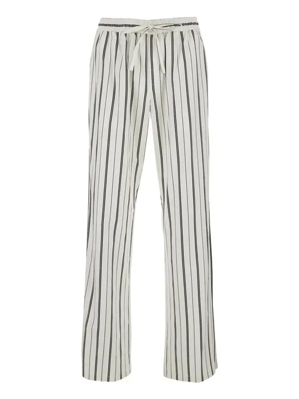 Dolce & Gabbana Striped Poplin High-waisted Trousers - White/black