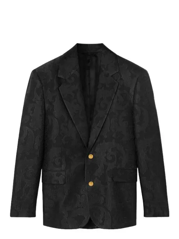 Versace Barocco Pattern Jacquard Blazer - Red