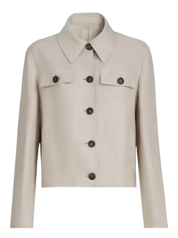 Brunello Cucinelli Buttoned Shirt Blazer - Beige