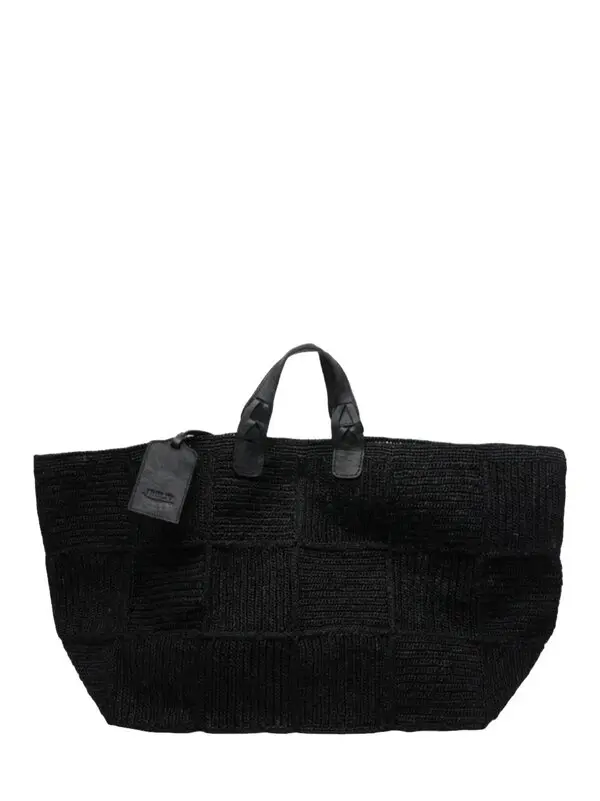 IBELIV Large Woven Tote Bag - Black