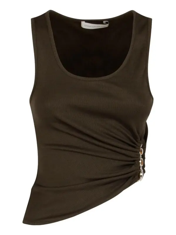 Christopher Esber Stone-embellished Asymmetrical Top - Black