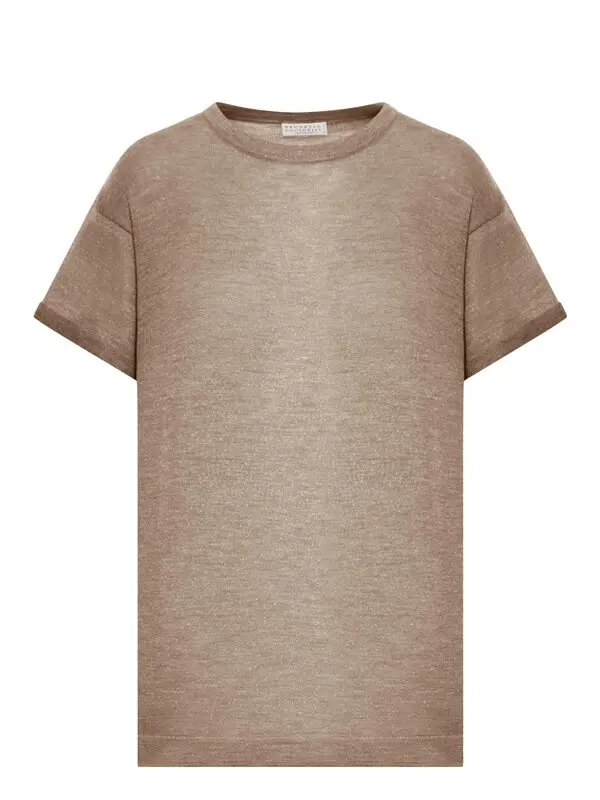 Brunello Cucinelli Short-sleeved Crewneck T-shirt - Dark Beige