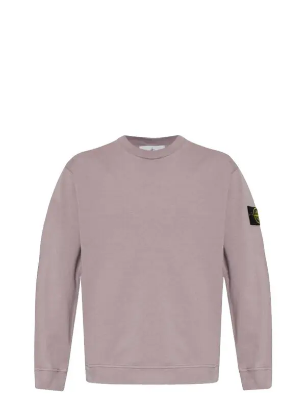 Stone Island Regular Fit Crewneck Sweatshirt With Ribbed Trim - Purple