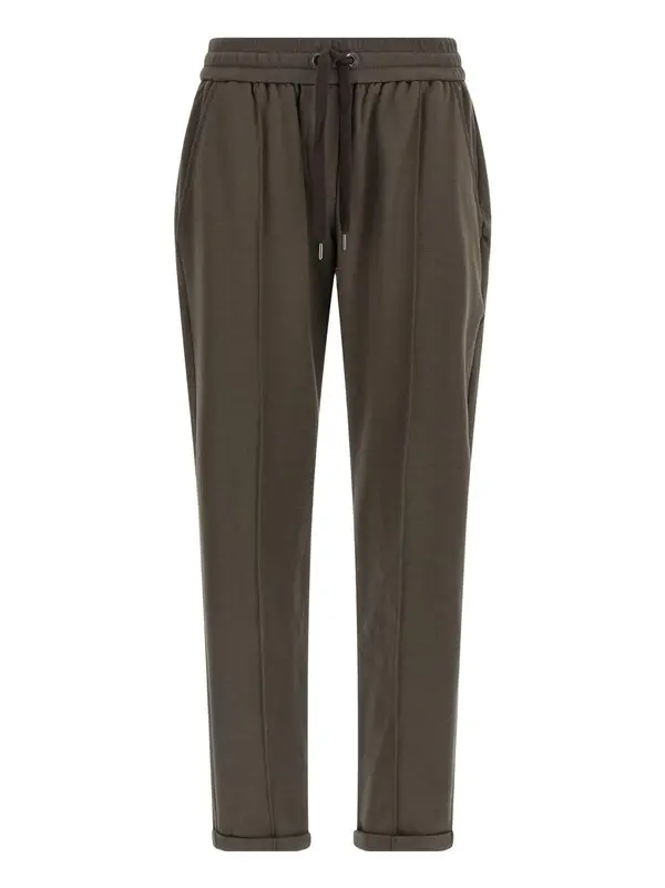 Brunello Cucinelli Drawstring Tapered-leg Sweatpants - Brown