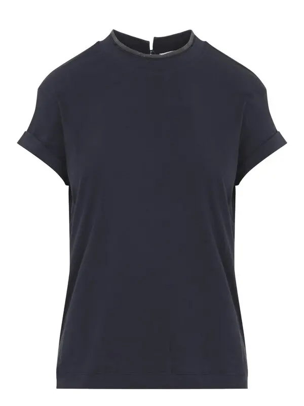 Brunello Cucinelli Embellished Crewneck T-shirt - Black