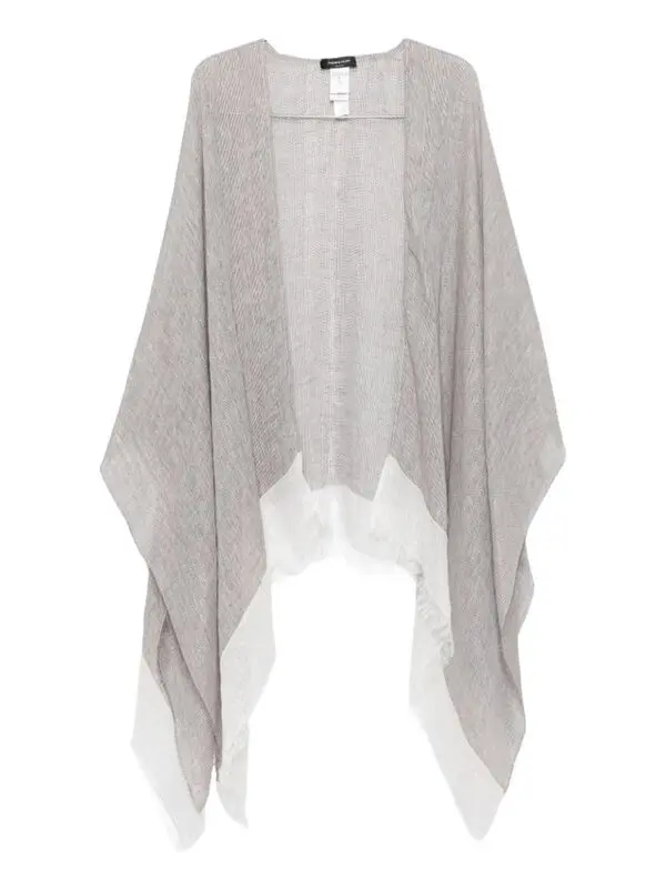 Fabiana Filippi Frayed Open Cape With Tassel Detail - Light Grey