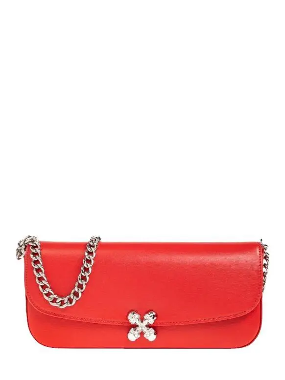 Alexander McQueen Skull Flower Chain Clutch Bag - Red