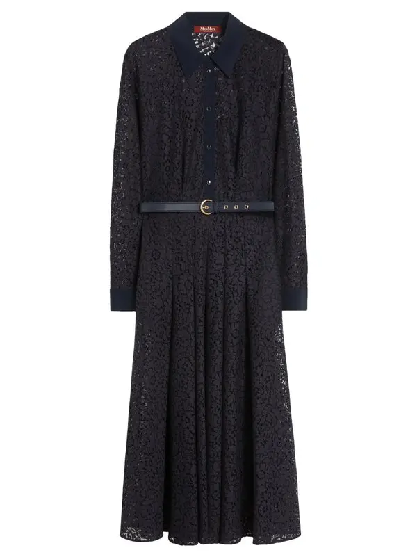 Max Mara Mstricordo" Lace Shirt Dress - Navy Blue
