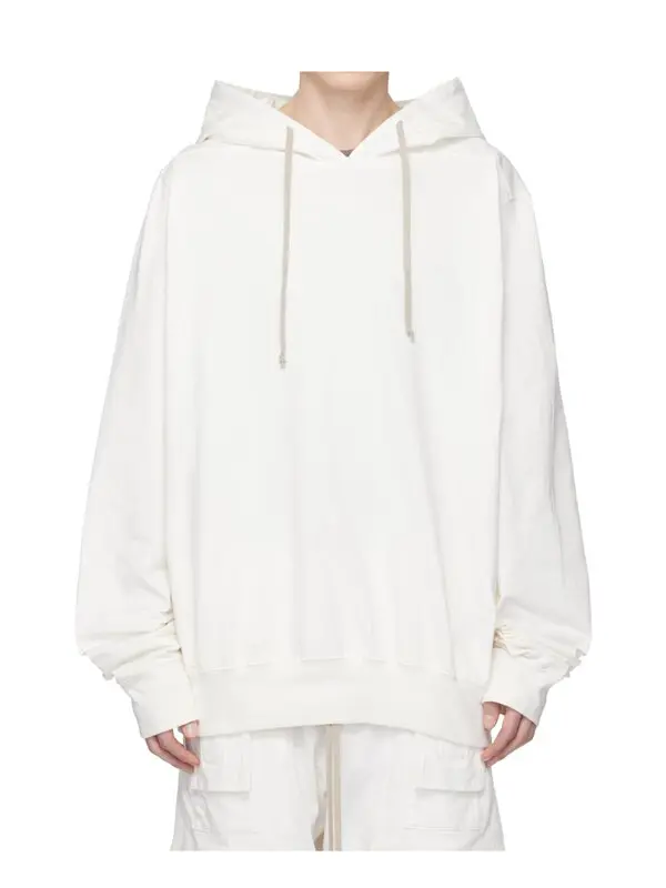 Rick Owens Temple Oversized Long-sleeve Hoodie - Milky White