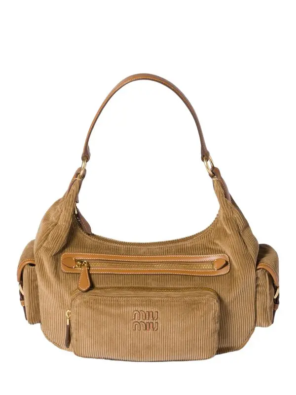 Miu Miu Corduroy Shoulder Bag - Cinnamon