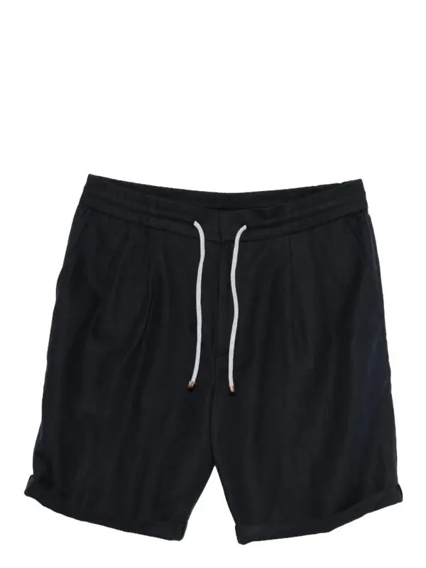 Brunello Cucinelli Pleated Drawstring Shorts - Black