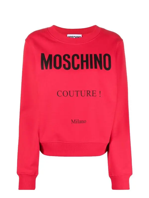 Moschino Print Cotton Sweatshirt - Red