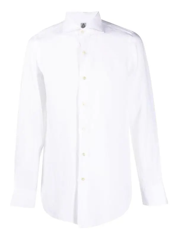 FINAMORE 1925 Collared Linen Shirt - White