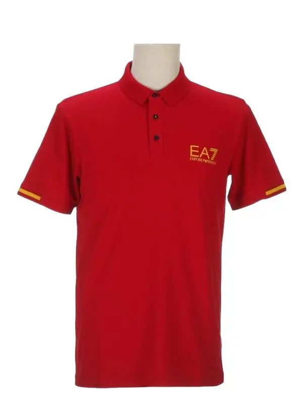 EA7 Lapel Logo Polo Shirt - Red