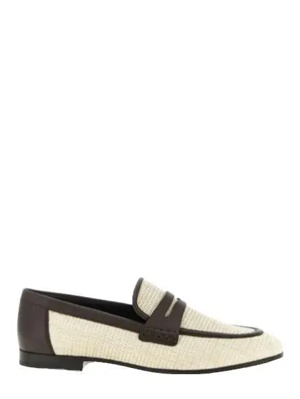 Brunello Cucinelli Raffia Loafers - Nude