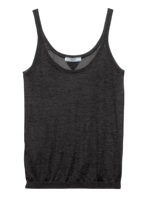 Prada Knitted Tank Top - Coal Gray