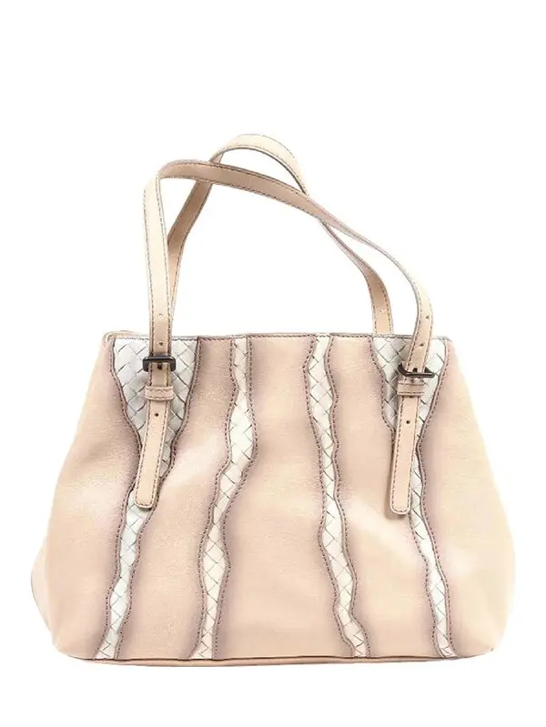 Bottega Veneta Color Blocked Handbag - Nude