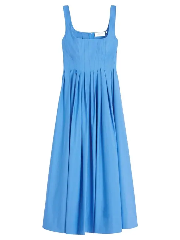 Sportmax Giro Square-neck A-line Maxi Dress - Blue