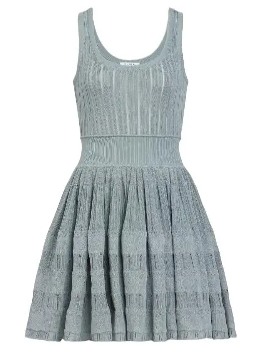 Alaïa Knit Crinoline Dress - Gray