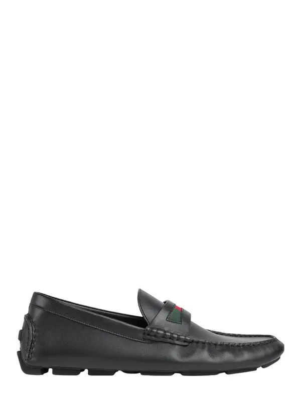 Gucci Web Detailed Slip-on Drivers - Black