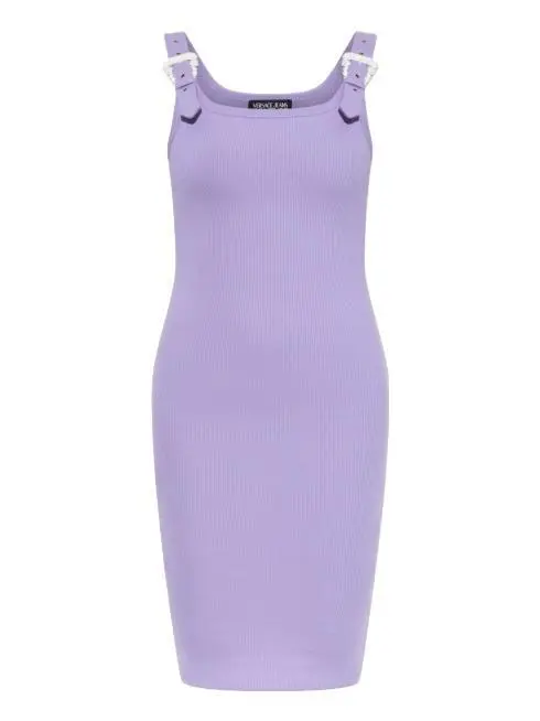 Versace Buckle Strap Bodycon Dress - Purple