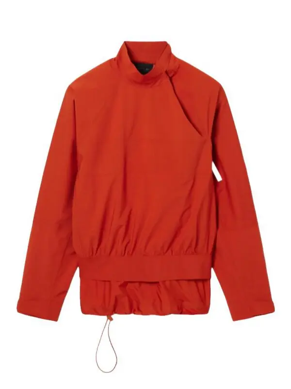 Lacoste High Neck Half-zip Jacket With Embroidered Crocodile Detail - Orange