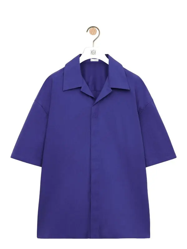 Loewe Short Sleeve Shirt In Cotton - Blue