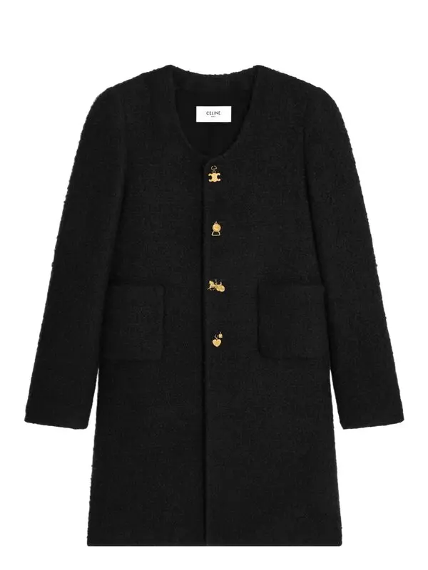 Celine Maggie Coat In Cashmere And Wool - Black
