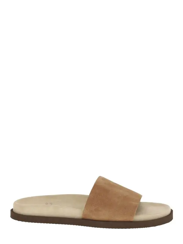 Brunello Cucinelli Flat Sole Slip-on Sandals - Nude