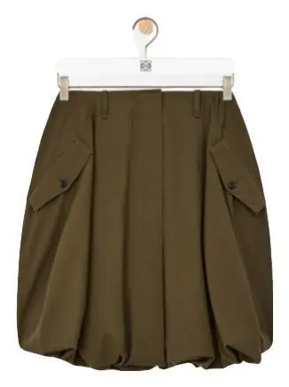 Loewe Mid Waist Buttoned Mini Skirt - Green