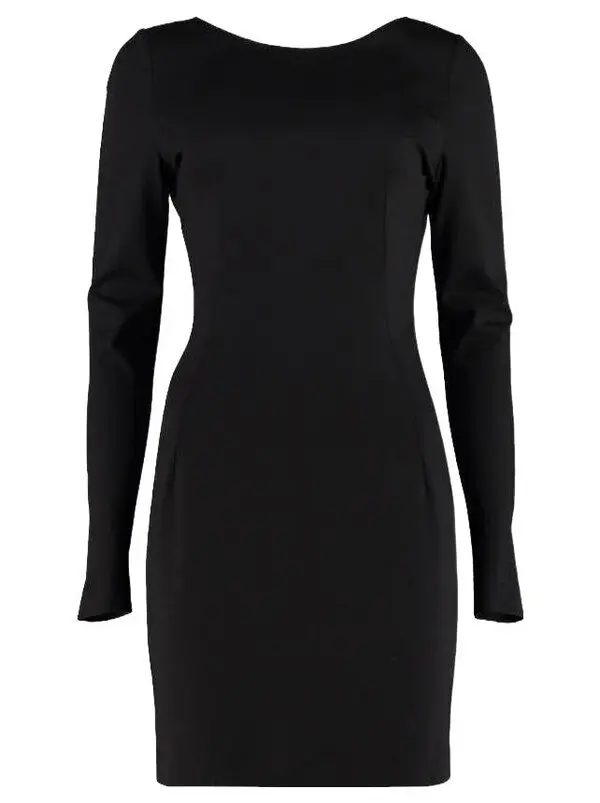 Dolce & Gabbana Open Back Long Sleeve Dress - Black