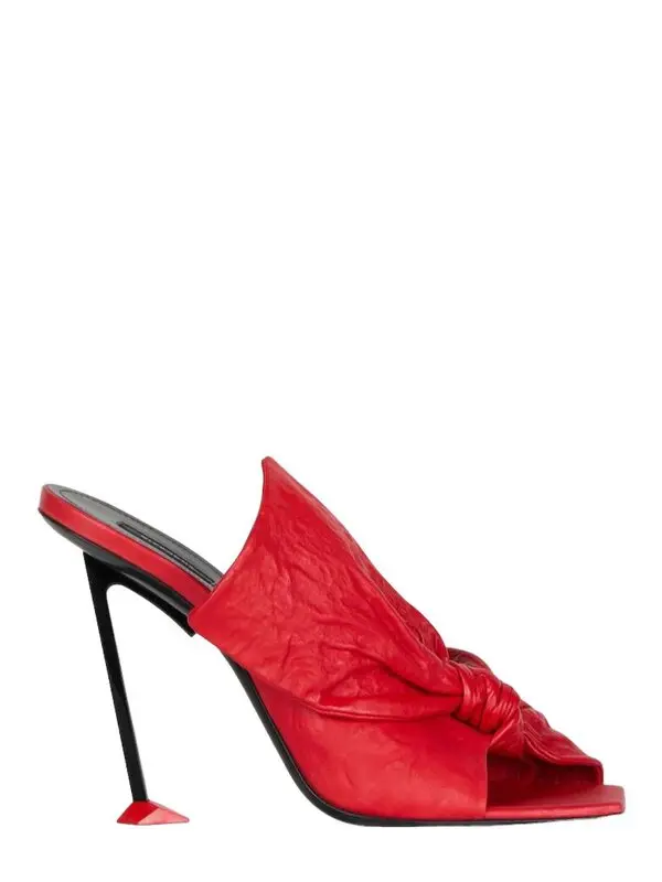 Givenchy Nappa Leather Heeled Mules With Bow Detailing - Cinnabar