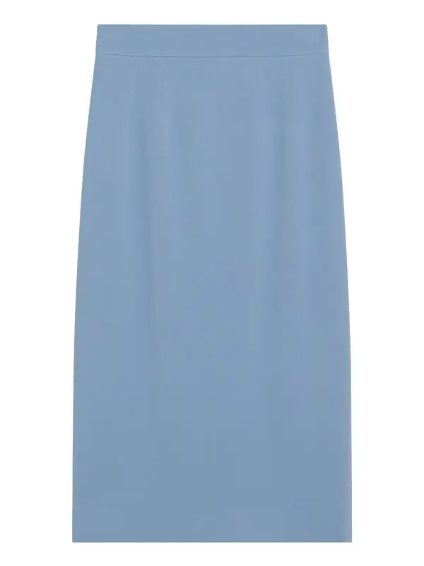 Dolce & Gabbana High-waisted Midi Skirt With Back Slit - Blue