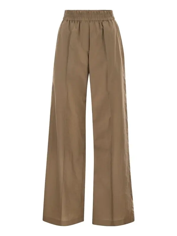 Brunello Cucinelli Pleated Wide-leg Trousers - Brown