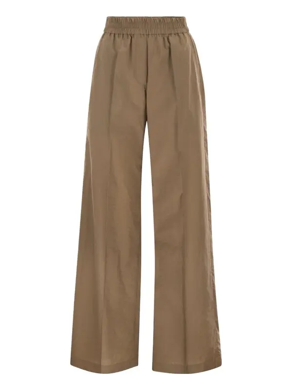 Brunello Cucinelli Pleated Wide-leg Pants - Brown