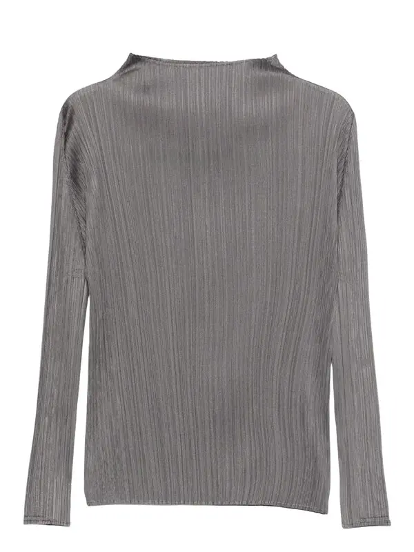 Issey Miyake Mock Neck Long-sleeve Top - Gray