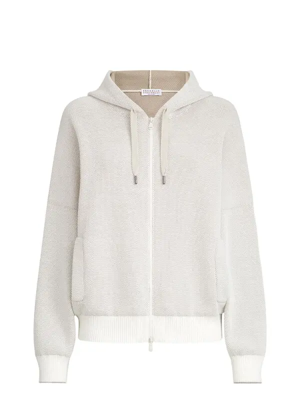 Brunello Cucinelli Zip-up Hoodie With Drawstring Hood - White