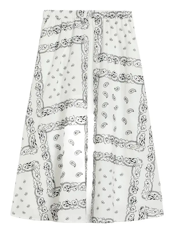 Max Mara Poplin Midi Skirt With Embroidery - White